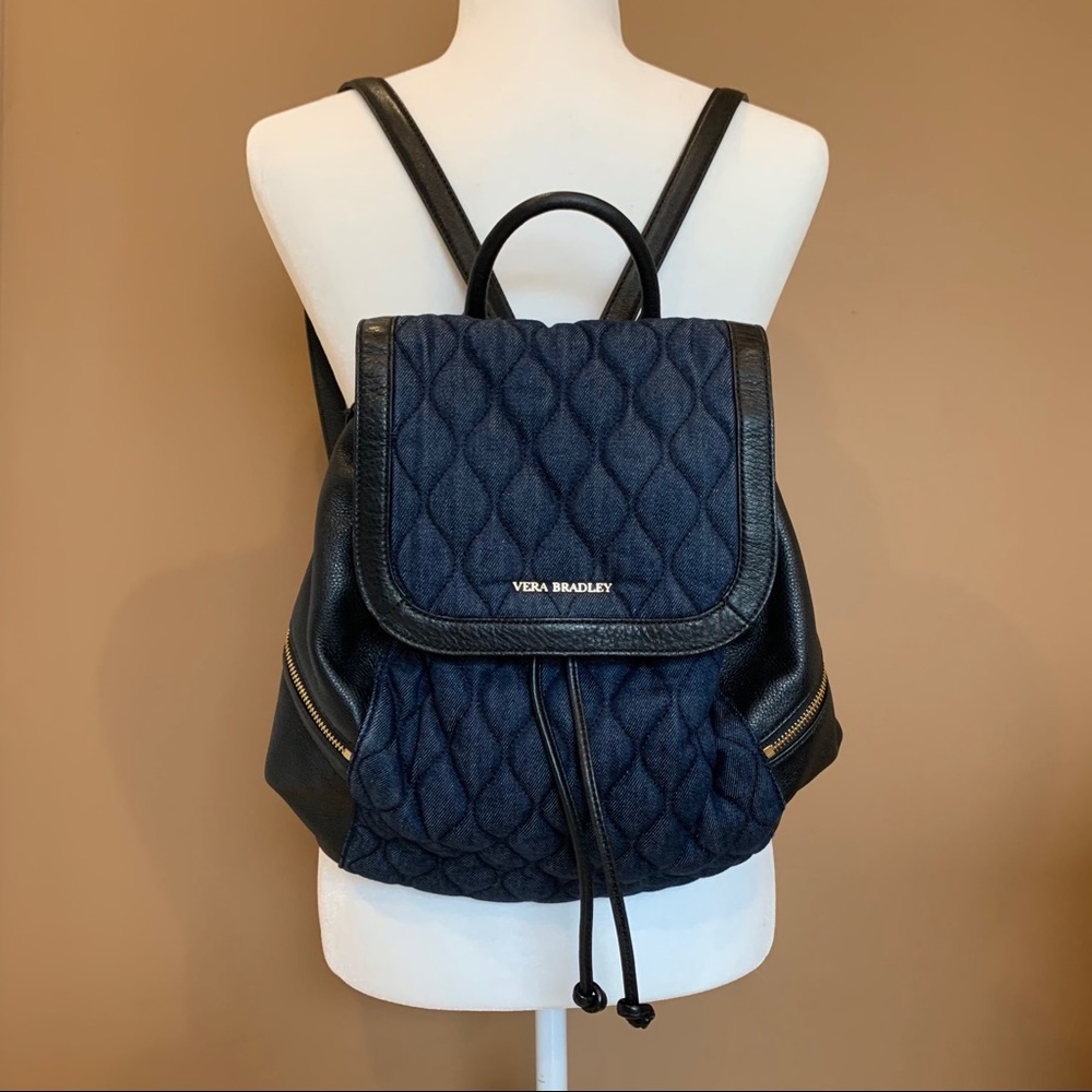 Vera Bradley Leather And Denim Backpack - Gem